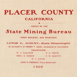 1902 Map of Placer County California - Etsy