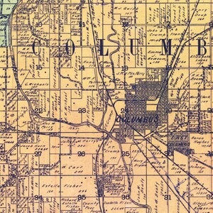 1910 Farm Line Map of Bartholomew County Indiana - Etsy