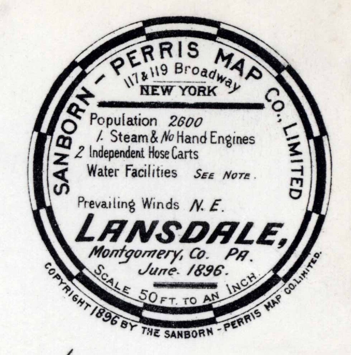 1896 Town Map of Lansdale Montgomery County Pennsylvania - Etsy