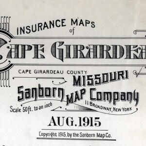 1915 Town Map of Cape Girardeau Missouri - Etsy