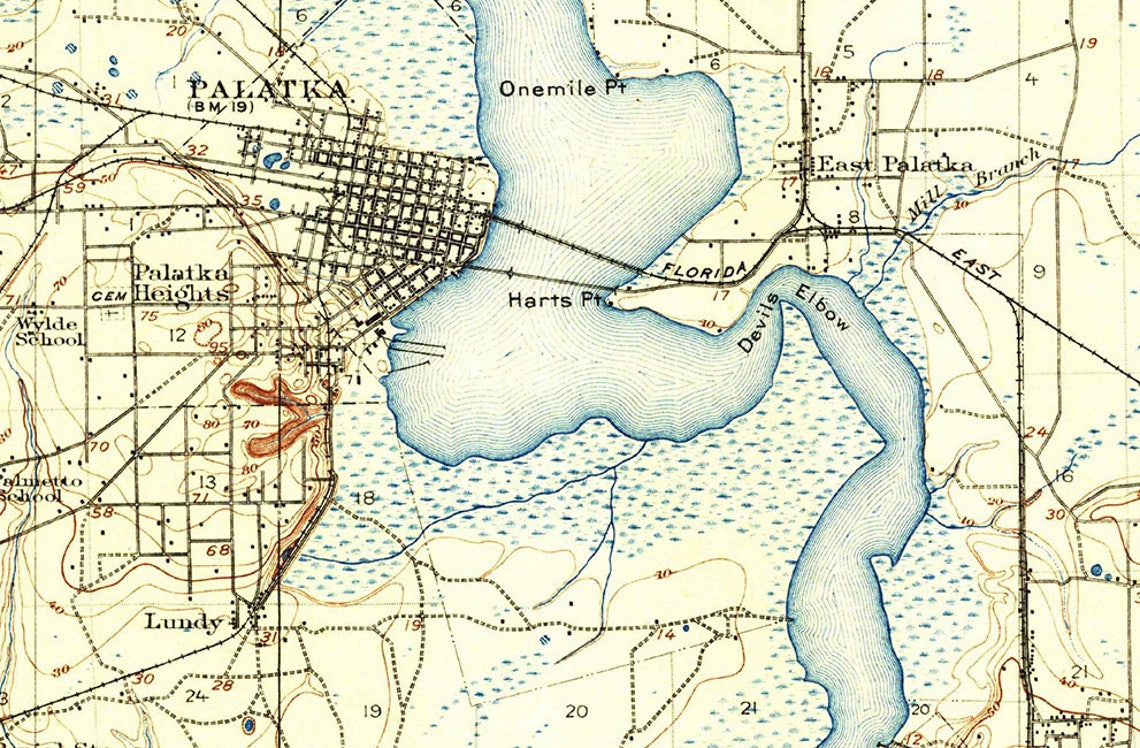 1915 Topo Map of Palatka Florida Quadrangle - Etsy