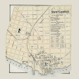 1868 Town Map of New Castle New Castle County Delaware - Etsy