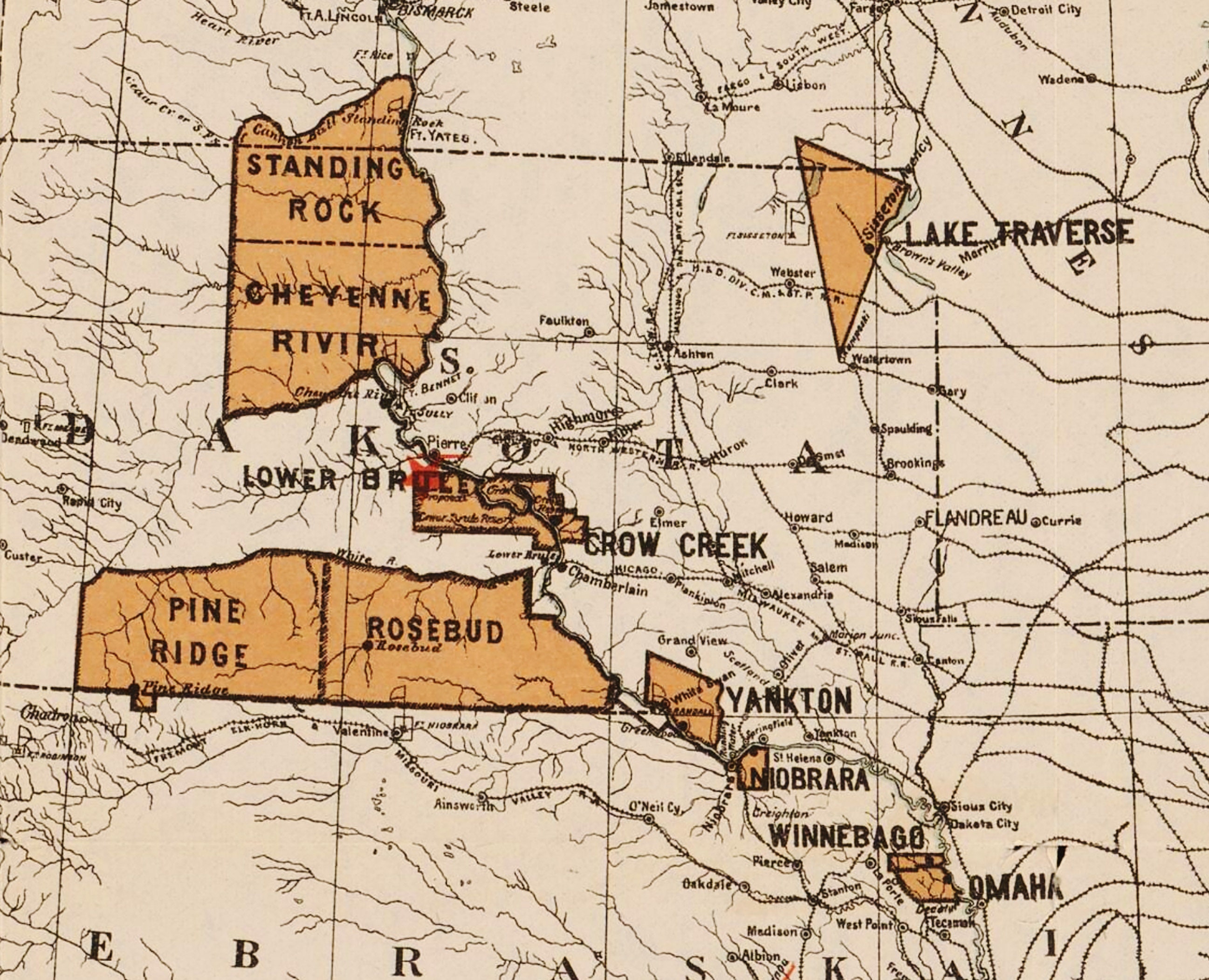 1889 Mapa de reservas indias en los Estados Unidos - Etsy México