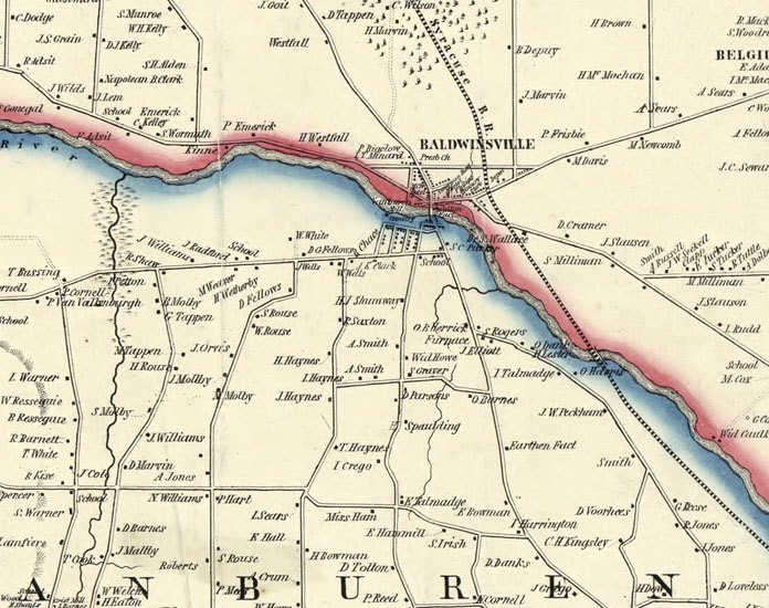 1852 Map of Onondaga County New York from actual surveys Syracuse sold ...