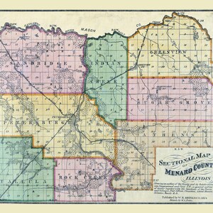 1874 Map of Menard County Illinois - Etsy