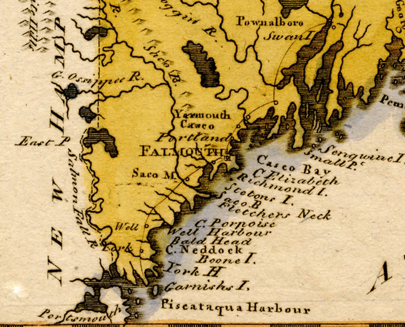 1799 Map of Maine - Etsy