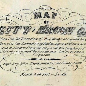 1864 Map of Macon Georgia - Etsy