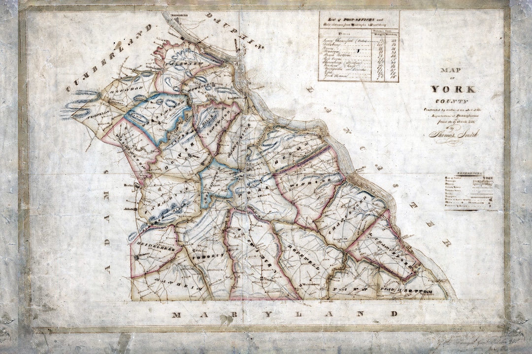 1816 Map of York County Pennsylvania - Etsy