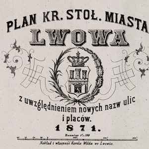 1871 Map of Lwowa Lemberg Galicia Austria Hungary - Etsy