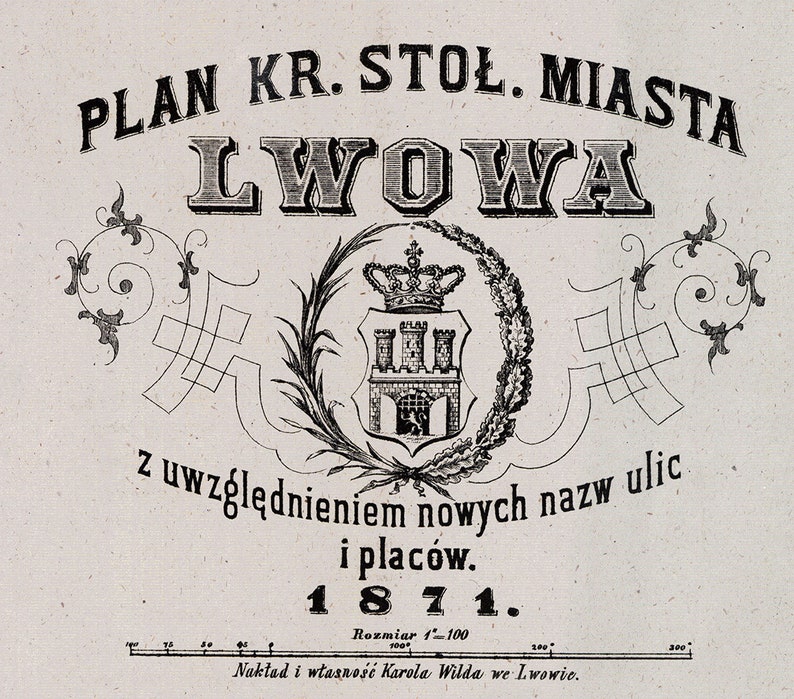 1871 Map of Lwowa Lemberg Galicia Austria Hungary - Etsy