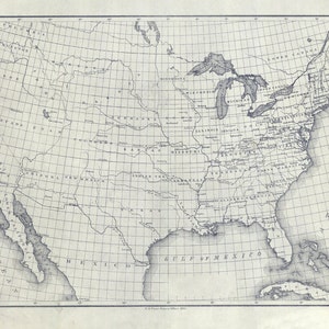 1866 Map of the United States - Etsy