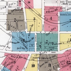 1911 Town Map of Ashland Ohio - Etsy