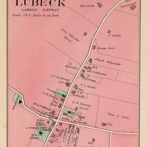 1886 Map of Lubeck West Virginia - Etsy