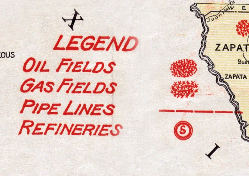 1919 Map of Texas Oil and Gas Fields Pipelines and Refineries - Etsy