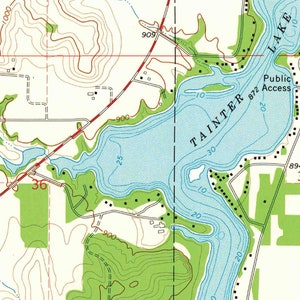 1972 Map of Lake Menomin Wisconsin and Tainter Lake - Etsy