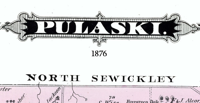 1876 Map of Pulaski Township Beaver County Pennsylvania - Etsy