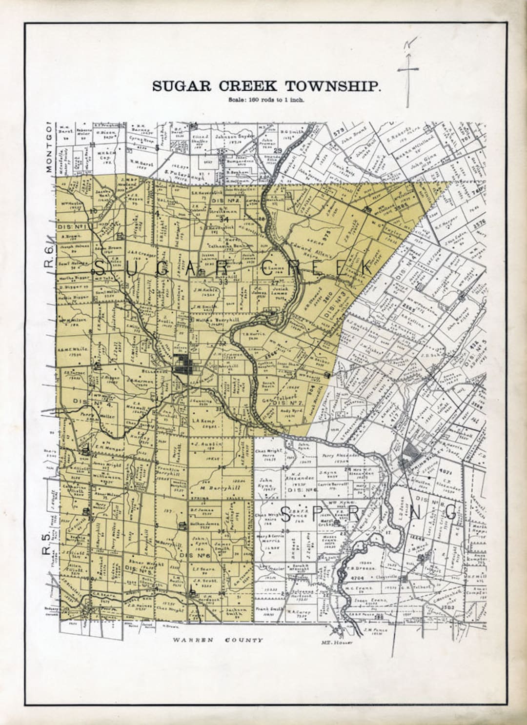 1896 Map of Sugar Creek Township Greene County Ohio - Etsy