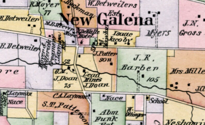 1891 Map of New Britain Township Bucks County Pennsylvania - Etsy