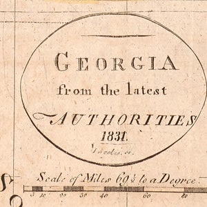 1831 Map of Southern Georgia Showing Indian Lands - Etsy