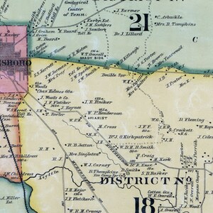 1878 Map of Rutherford County Tennessee Murfreesboro - Etsy