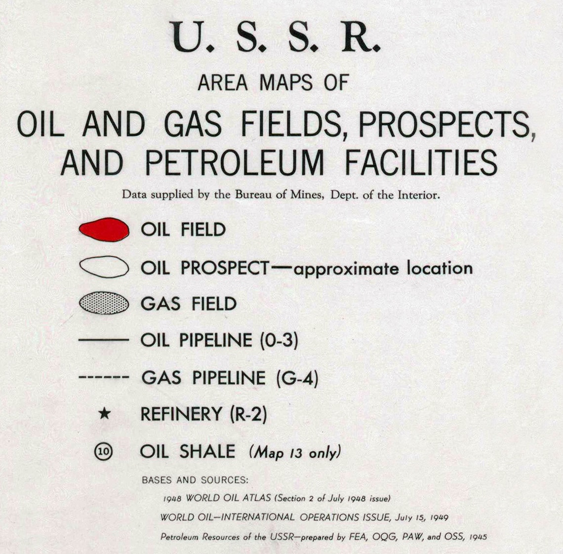 1952 Map of USSR Oil and Gas Fields - Etsy
