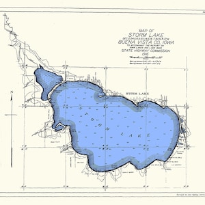 1916 Map of Storm Lake Buena Vista County Iowa - Etsy