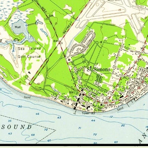 1956 Topo Map of Brunswick Georgia and Glynco Naval Air Station - Etsy