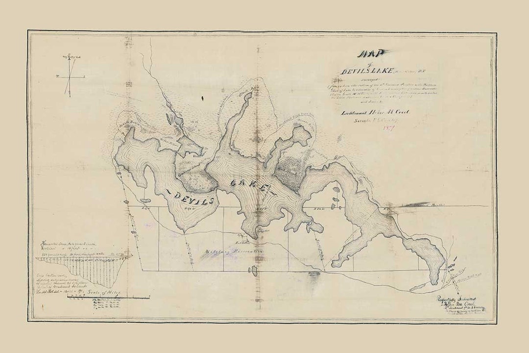 1879 Map of Devils Lake North Dakota - Etsy