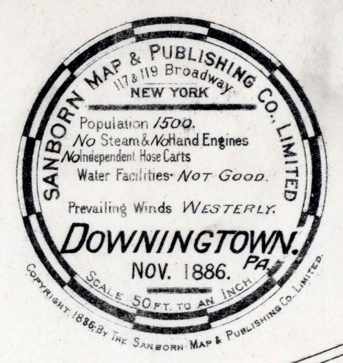 1886 Town Map of Downingtown Chester County Pennsylvania - Etsy
