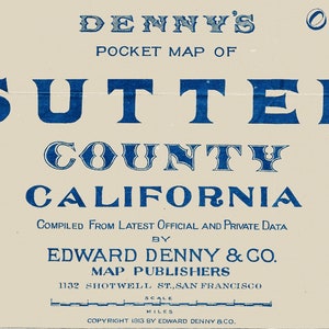 1913 Map of Sutter County California - Etsy