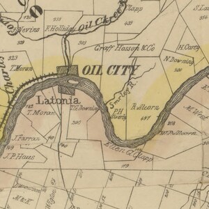 1865 Map of Venango County Oil Regions - Etsy