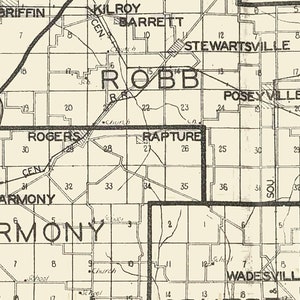 1926 Map of Posey County Indiana - Etsy