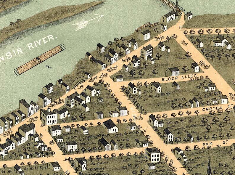 1870 Panoramic Map of Prairie Du Sac Sauk County Wisconsin - Etsy