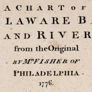1776 Chart Map of the Delaware Bay and River Philadelphia - Etsy