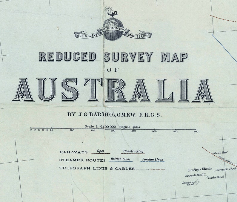 1910 Map of Australia - Etsy