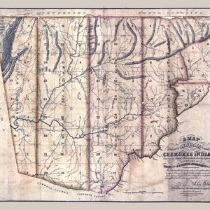 1831 Map of Cherokee Indian Lands in Georgia - Etsy