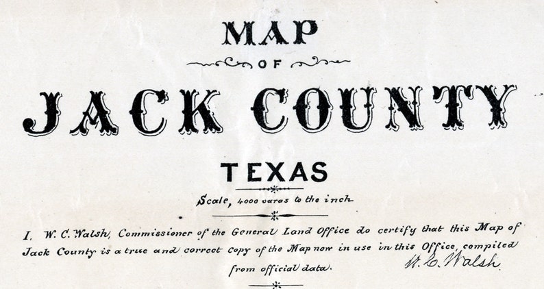 1879 Farm Line Map of Jack County Texas Jacksboro - Etsy