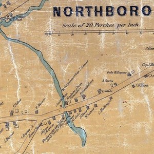 1855 Town Map of Northboro Worcester County Massachusetts - Etsy