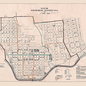 1940 Map of Waynesburg Greene County Pennsylvania - Etsy