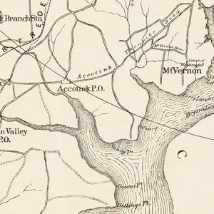 1882 Map of Washington DC and Vicinity Fairfax County Prince George ...