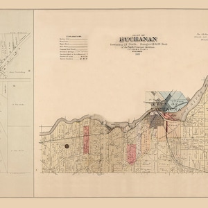 1889 Map of Buchanan Township Outagamie County Wisconsin - Etsy