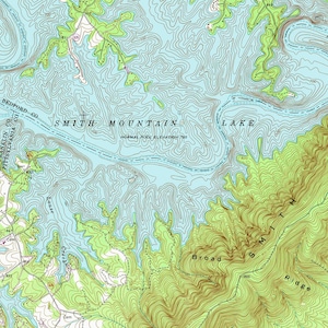 1985 Map of Smith Mountain Lake Virginia - Etsy