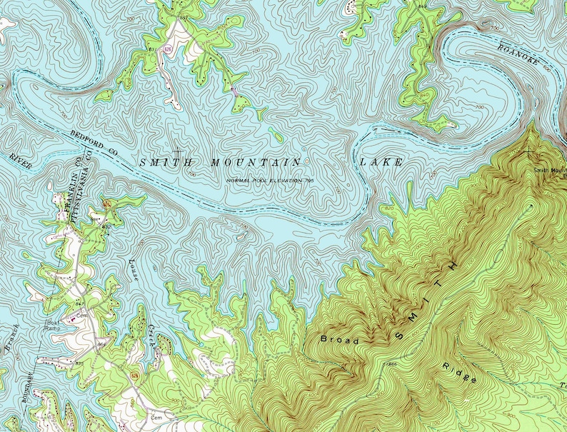 1985 Map of Smith Mountain Lake Virginia - Etsy Australia