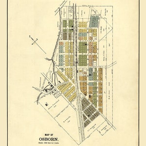 1896 Town Map of Osborn Greene County Ohio - Etsy