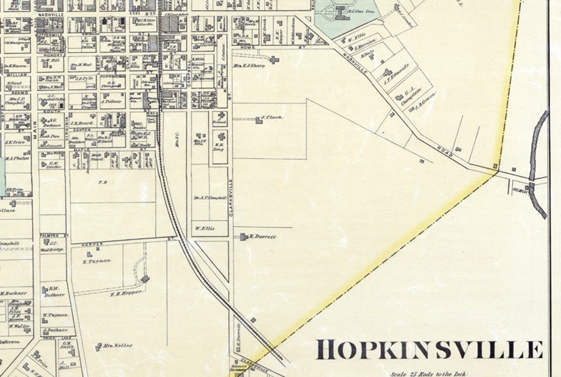 1878 Map of Christian County Kentucky Hopkinsville | Etsy