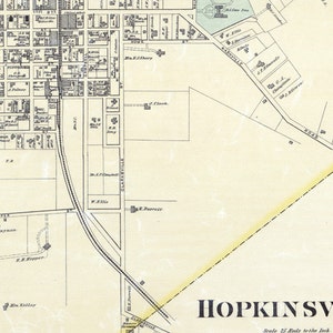 1878 Map of Christian County Kentucky Hopkinsville - Etsy