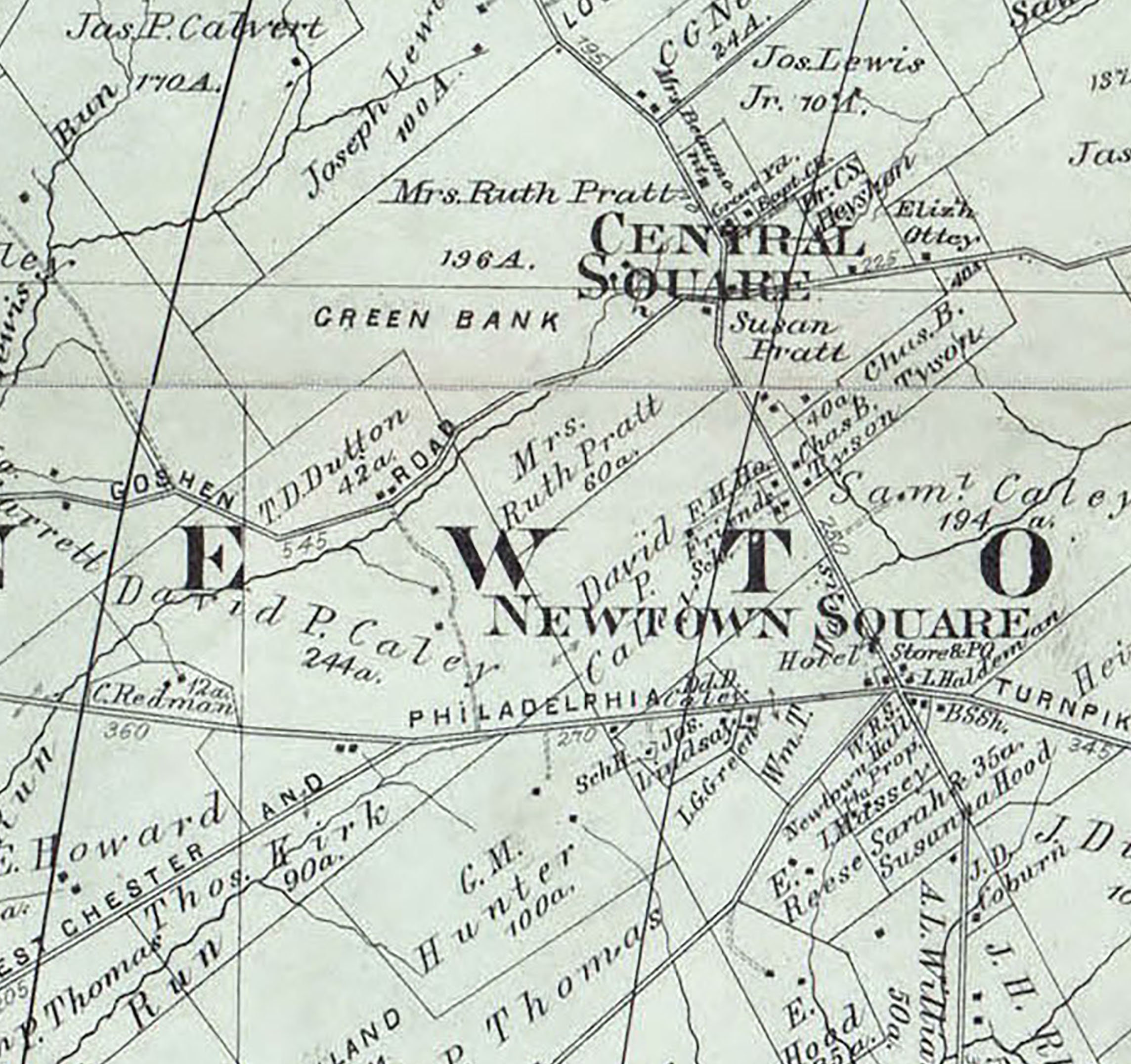 1876 Map of Newtown Township Delaware County PA - Etsy