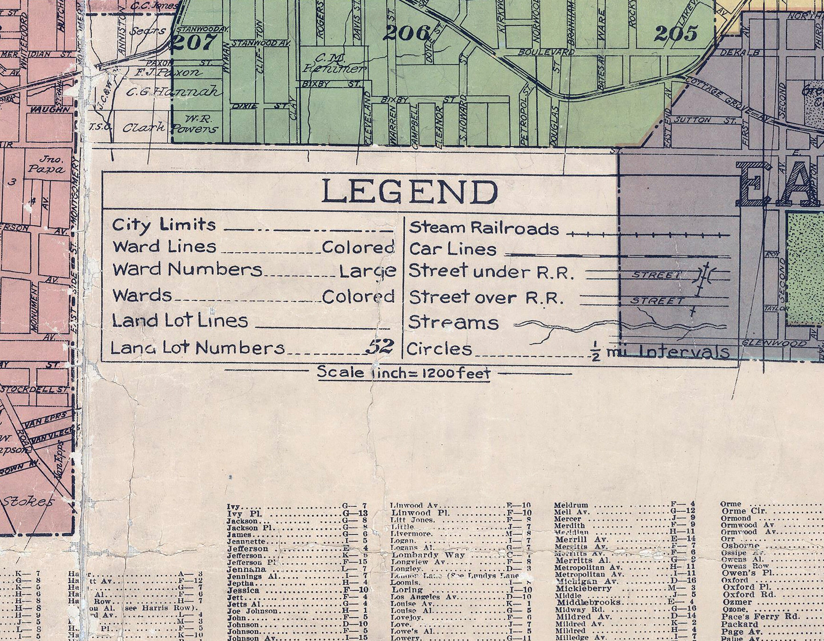 1921 Map of Atlanta Georgia - Etsy