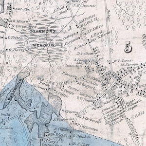 1850 Map of Foxborough Massachusetts - Etsy