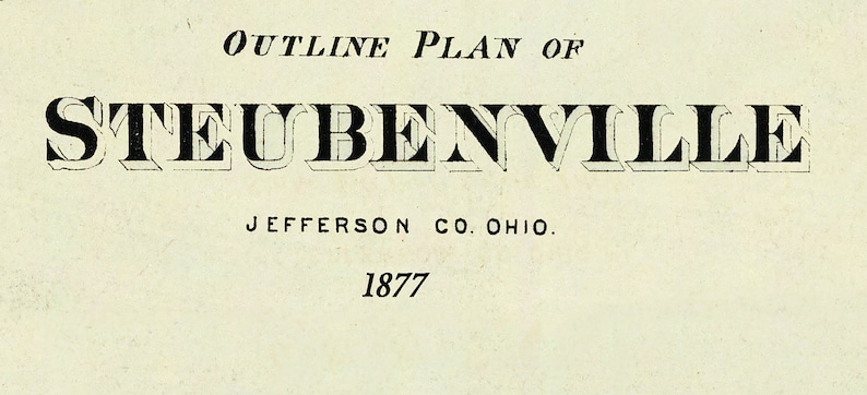 1877 Town Map of Steubenville Jefferson County Ohio - Etsy